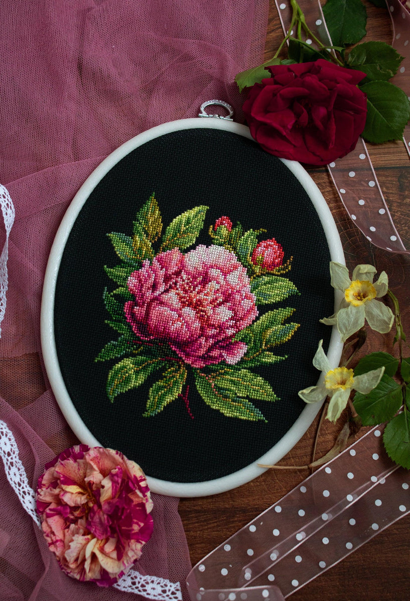 Peter Brand’’ Peony Cross Stitch Kit by Luca-S – VolcanoStitching