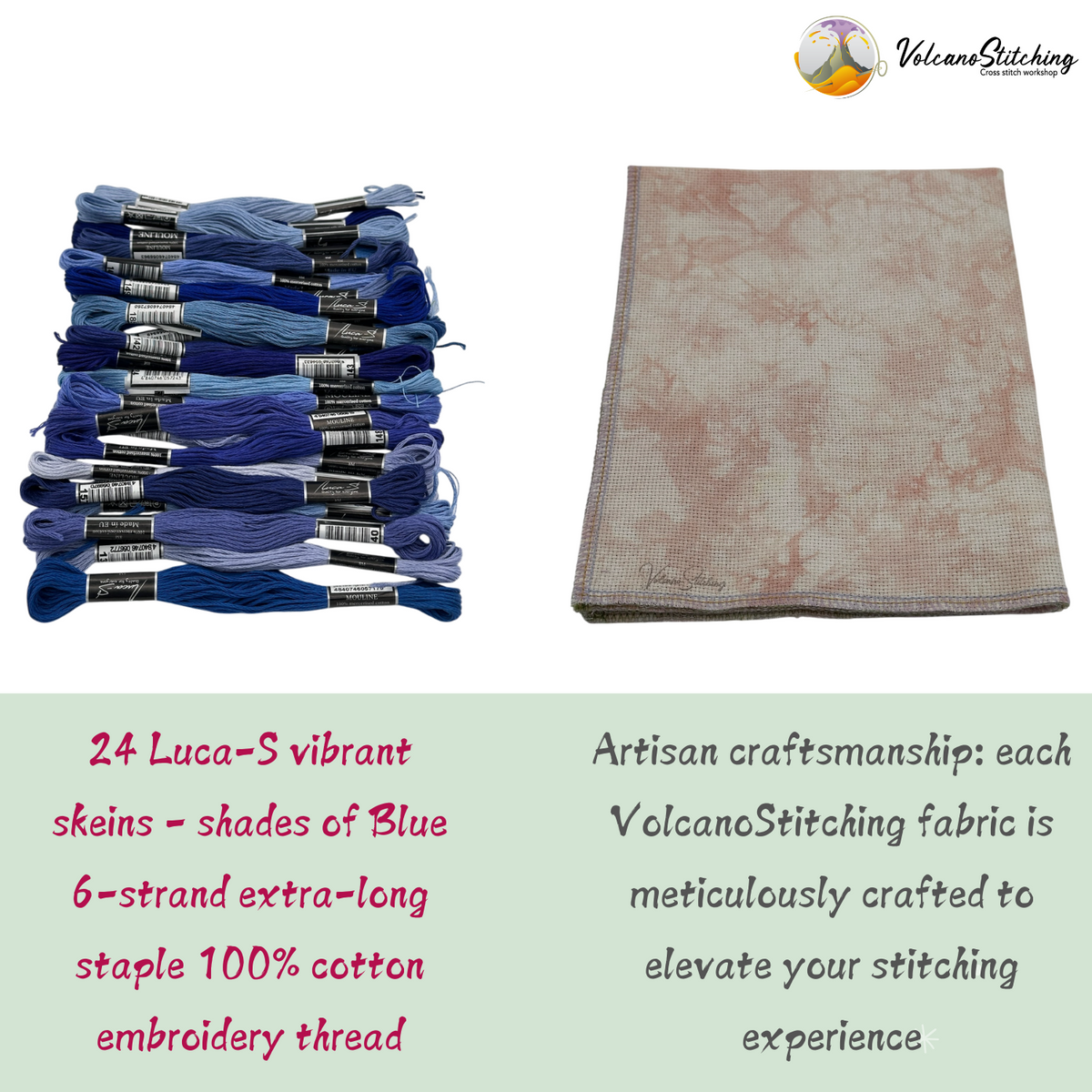 Shades of Blue Embroidery Thread Set – VolcanoStitching