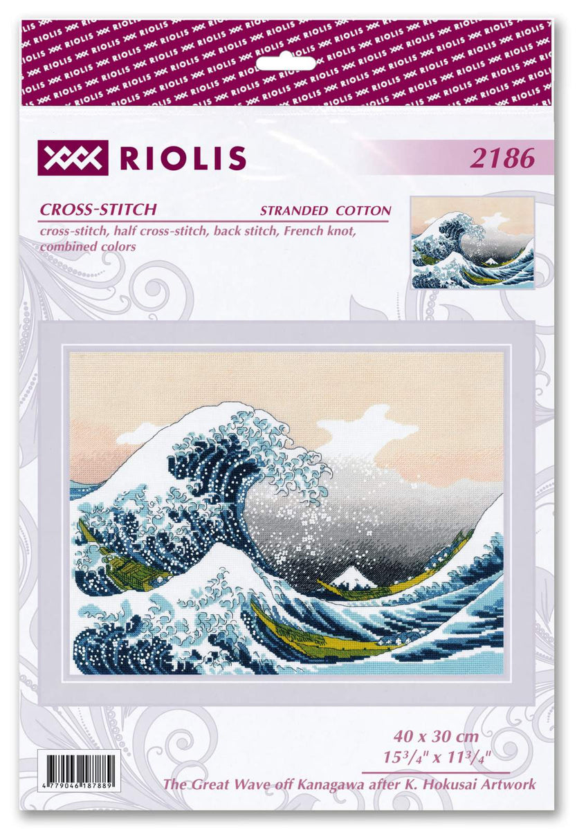 The Great Wave off Kanagawa after K. Hokusai Artwork – VolcanoStitching