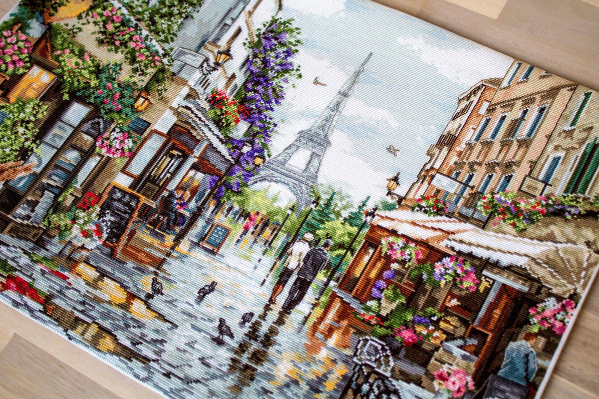 Paris in Flowers Cross Stitch Kit by Luca-S – VolcanoStitching